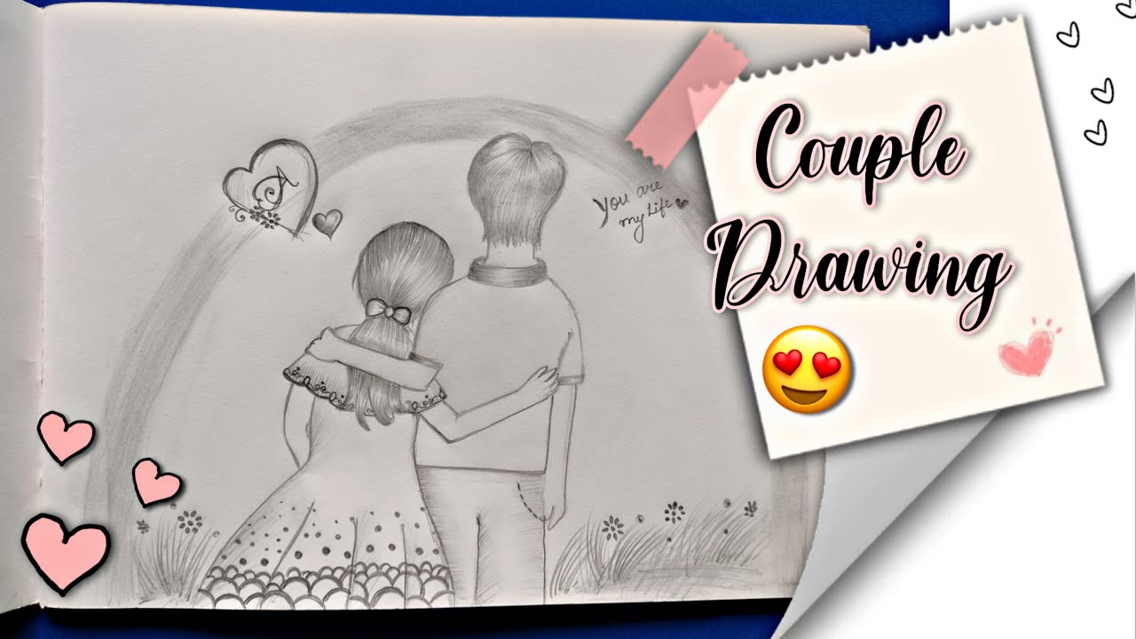 Couple pencil drawing for beginners | Pencil sketch | How to draw ...