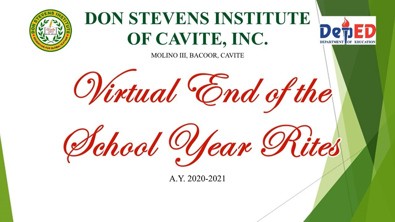 Virtual Graduation Ceremonies of Don Stevens Institute of Cavite, Inc ...