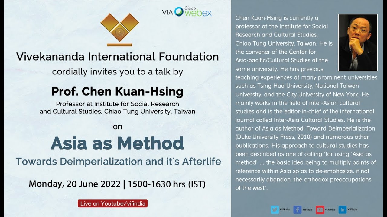 Talk on Asia as Method: Towards Deimperialization and its Afterlife by ...