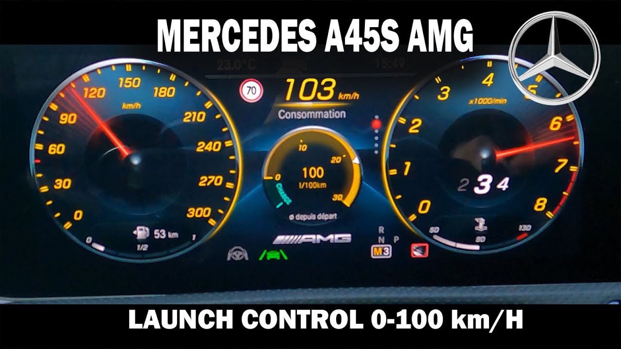 0-100 Km/h MERCEDES A45s AMG - launch control - YouTube