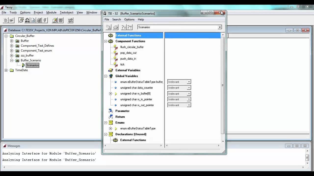 TESSY - Scenario Editor - Worked Example 1 - Circular Buffer - YouTube