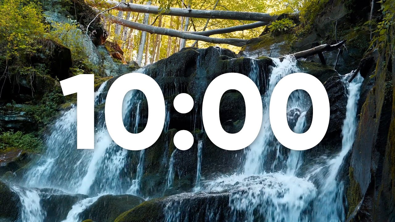 10 Minute Waterfall 🌊 Sounds Timer - Countdown Timer Alarm - YouTube
