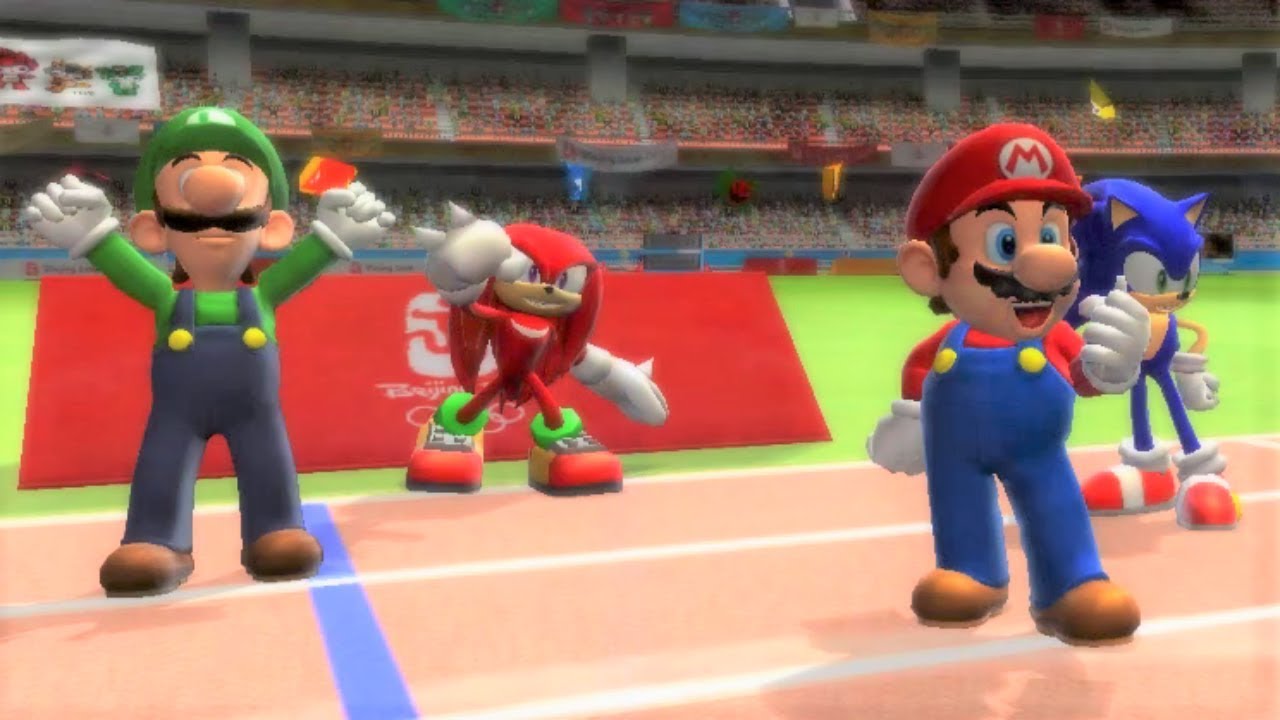 Mario & Sonic at the Olympic Games - 4x100m Relay - Wii Gameplay ...