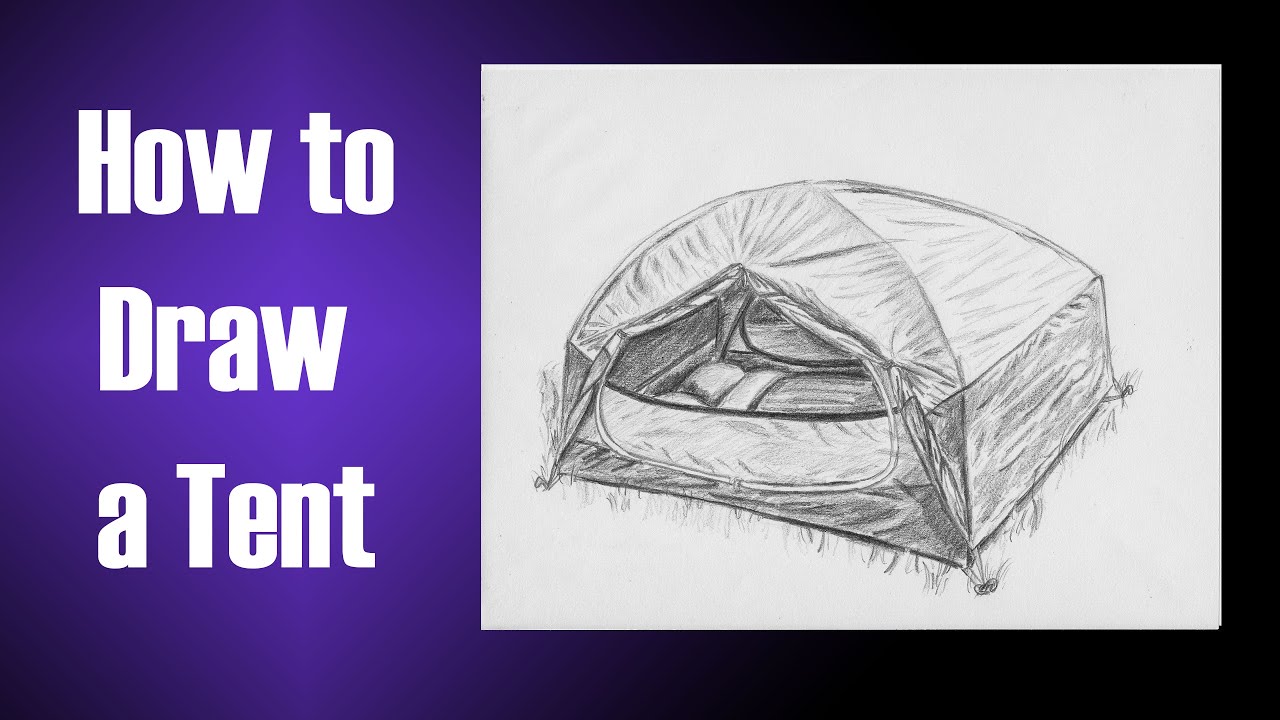 How to Draw a Tent - YouTube