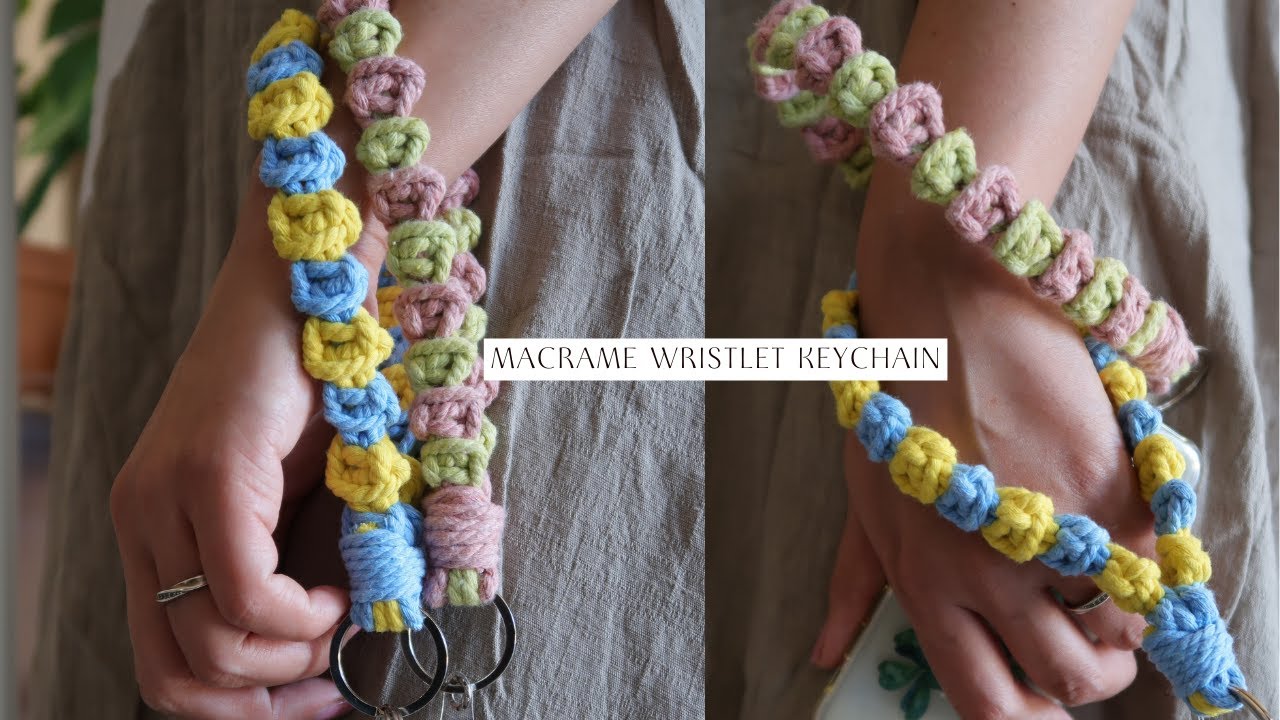 DIY Macrame Wristlet Keychain - Easy Tutorial for Beginners - YouTube