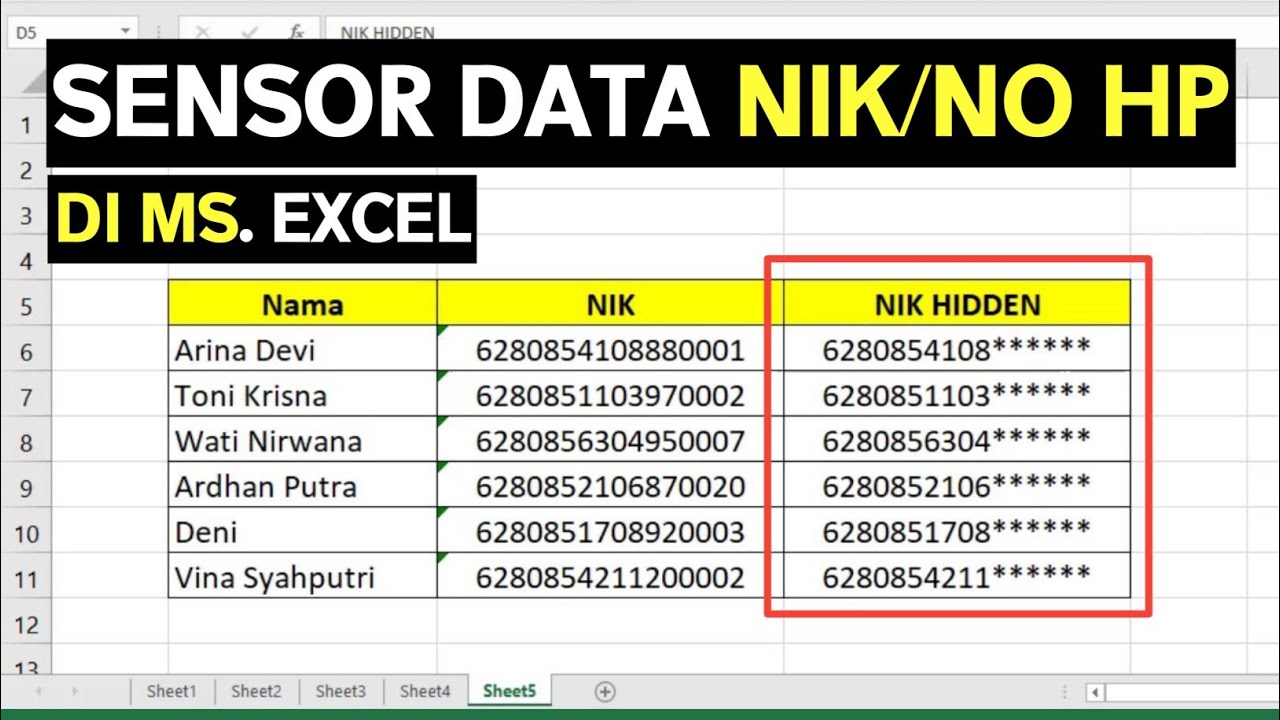 Cara Sensor NIK di Excel - YouTube Cara Sensor NIK di Excel - YouTube
