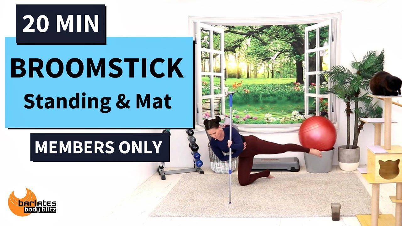 MEMBERS ONLY 20 MIN BROOMSTICK WORKOUT // MOSTLY LOWER AND CORE // 20 ...