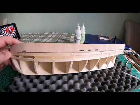 First Planking of the OcCre model kit Polaris - YouTube