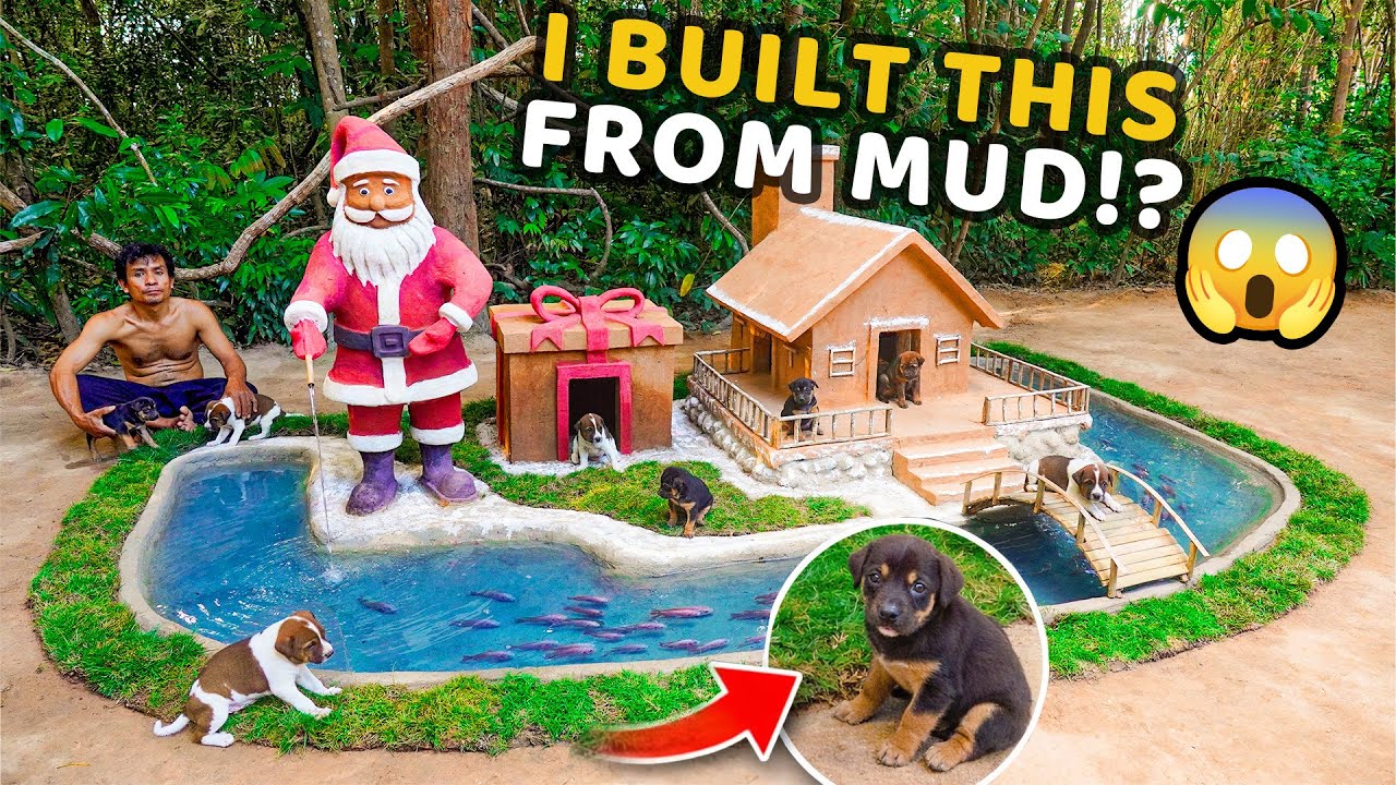 The Most Heartwarming Mud Christmas Village With Happy Puppies 🎄🐶 - YouTube
