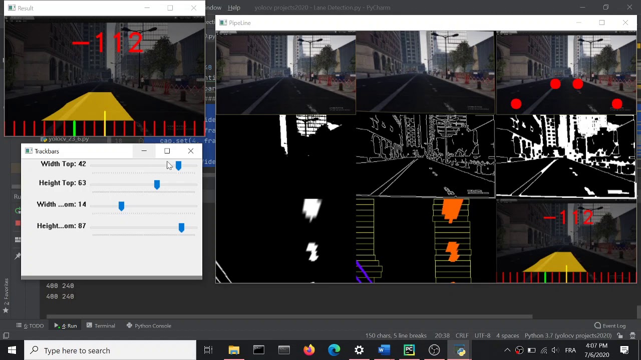 Lane detection on a carla generated scenario - YouTube