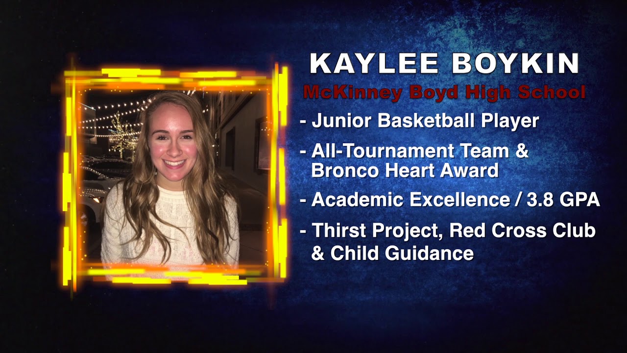 Scholar Athlete of the Week - Kaylee Boykin - YouTube