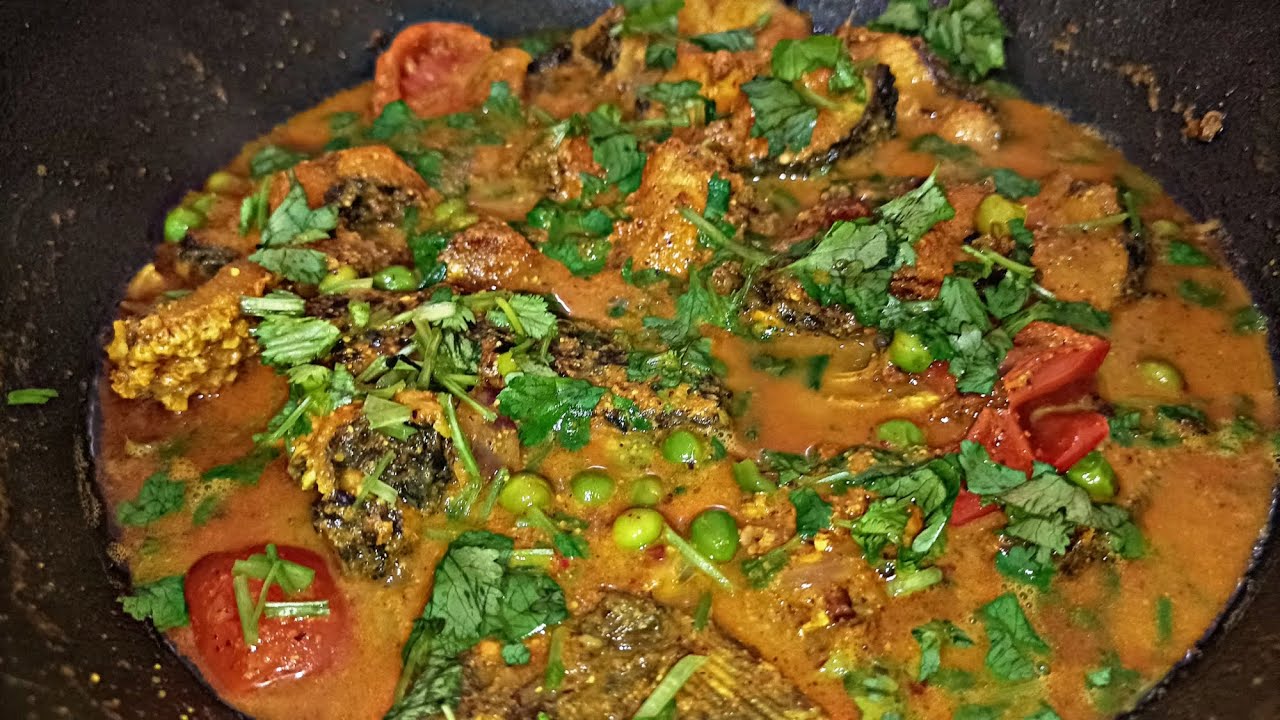 Fish Matar Masala Curry Recipe | Fish with Posto masala | Dhaba Style ...