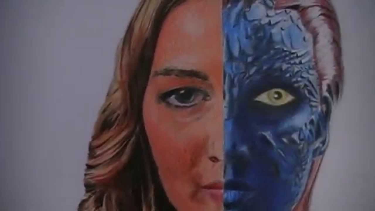Drawing Jennifer Lawrence - Mystique - YouTube