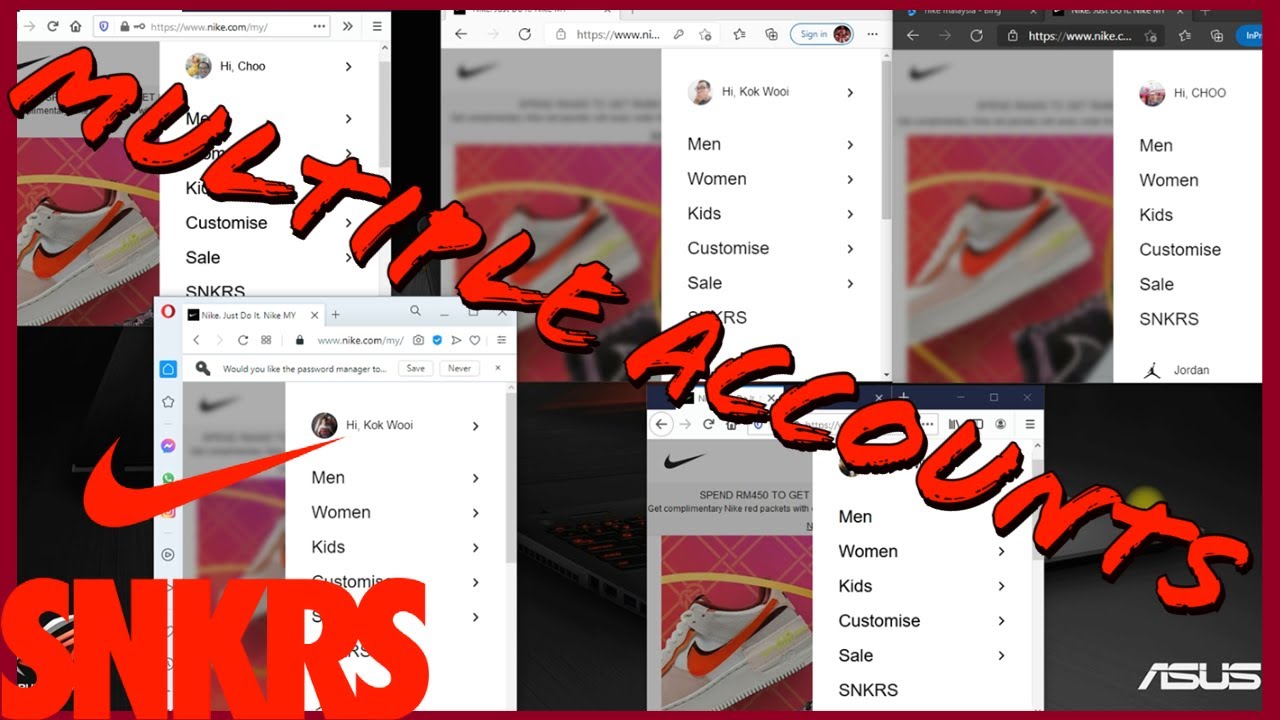 [ENG,BM] HOW TO LOGIN TO MULTIPLE NIKE SNKRS ACCOUNT ON ONE SINGLE ...