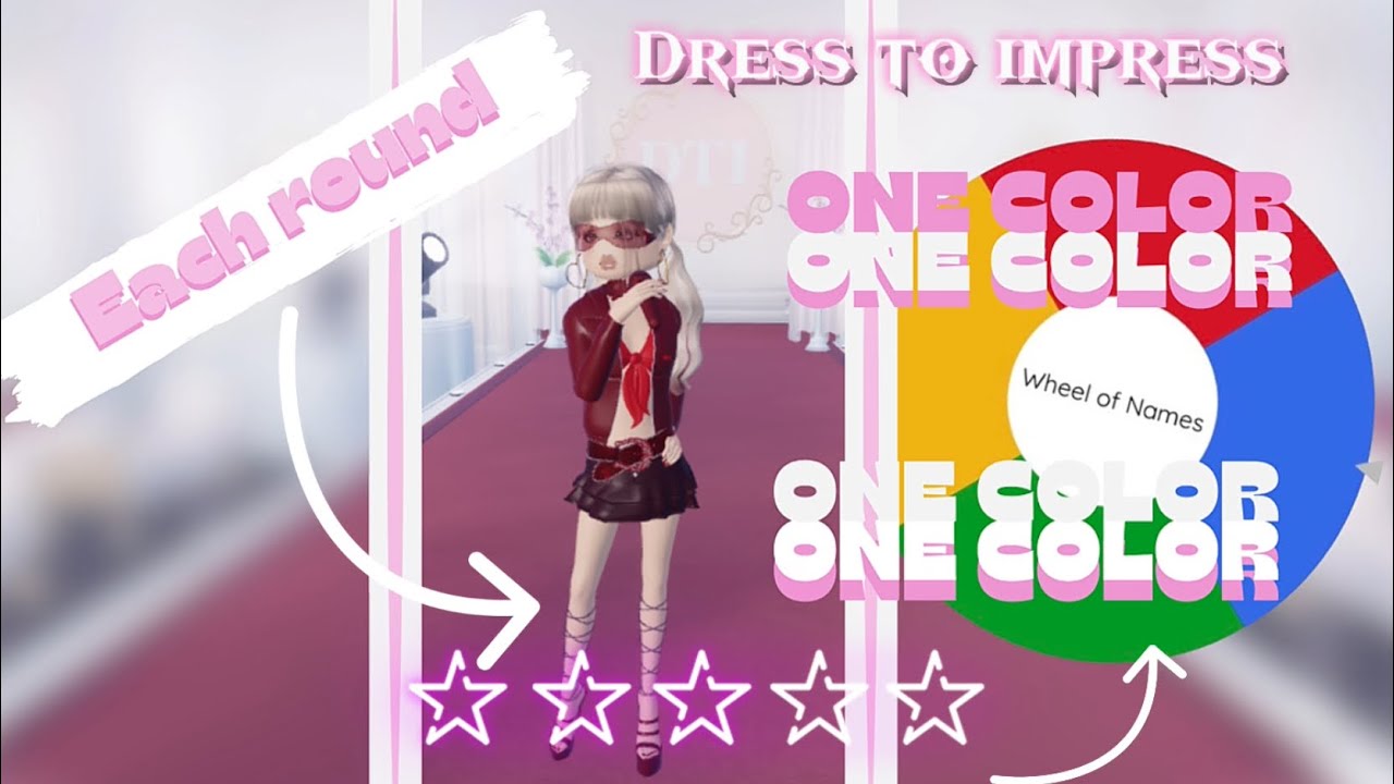 DRESSING 👗as a different COLOR in each round in DTI (Dress to impress ...