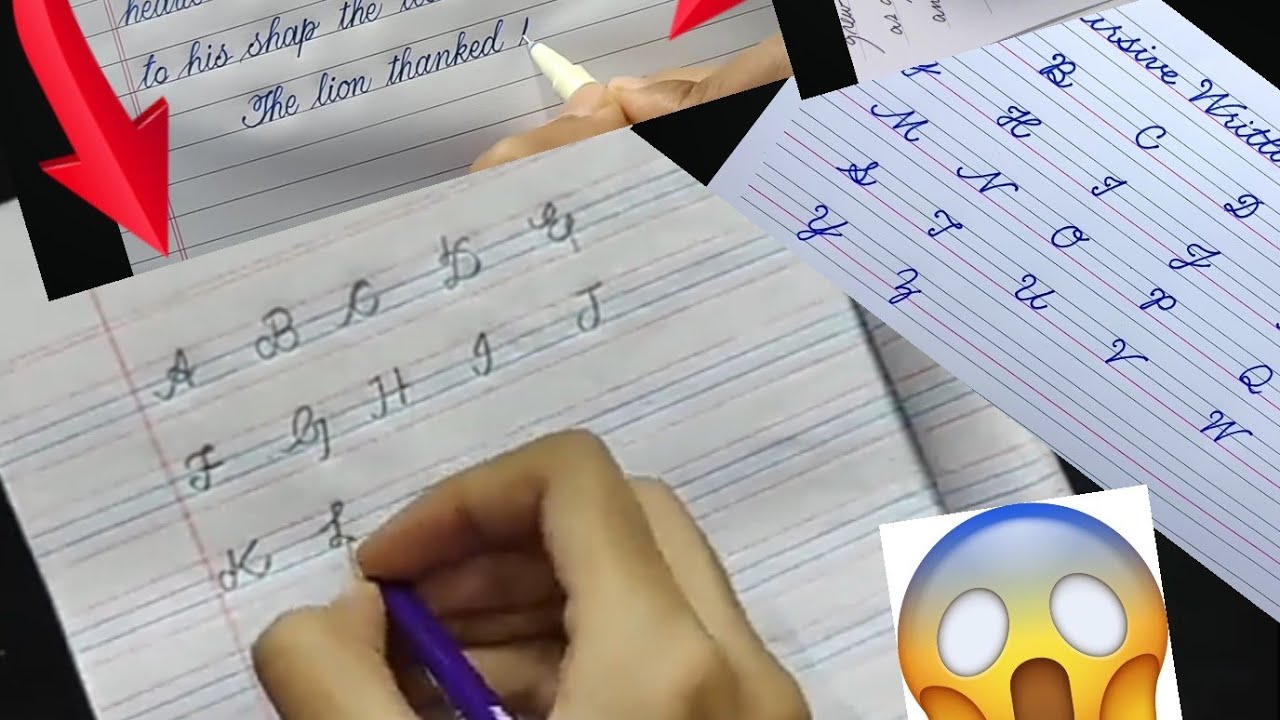 How to write English Capital Alphabet | Cursive writing | English ...