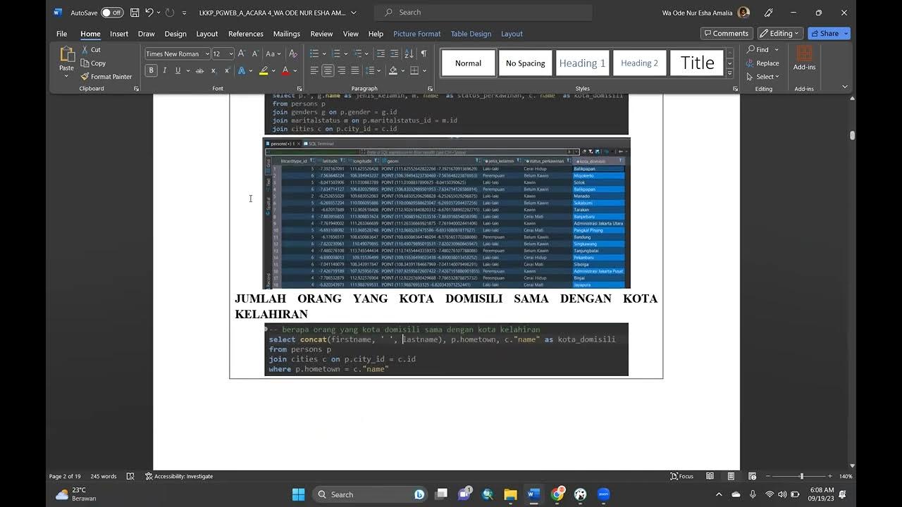 Vidio Pembahasan Praktikum Pemrograman Geospasial Web Acara 4 Spatial Database: PostgreSQL ...