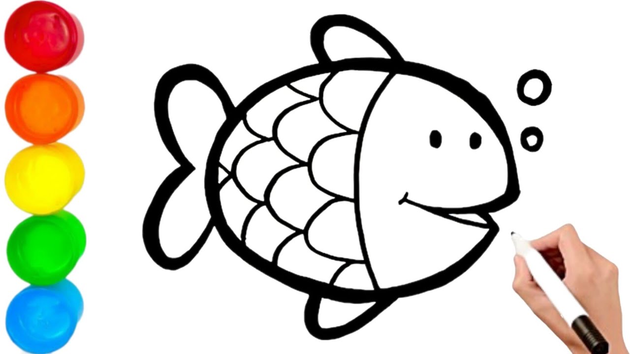 Swim into Creativity: Learn How to Draw Playful Fish for Kids - YouTube