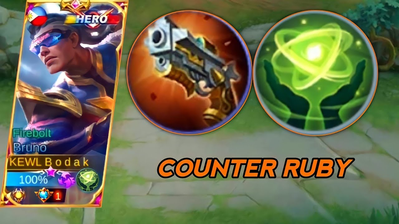How to counter new meta ruby - Bruno build and emblem - Mobile Legends Bang Bang - YouTube