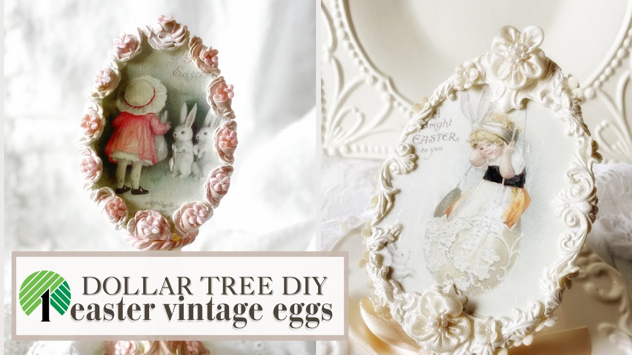 DOLLAR TREE DIY: VINTAGE DECOUPAGED EASTER EGGS - YouTube