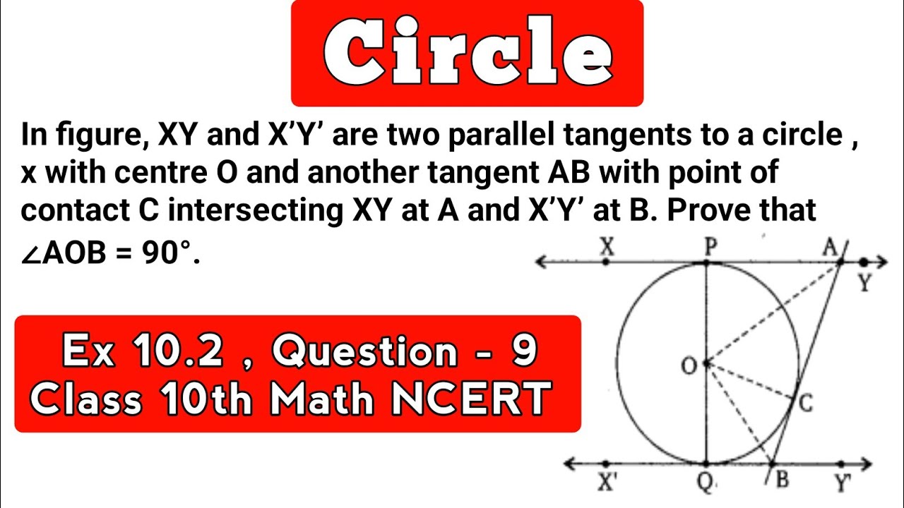 Class 10th Math l Circle Chapter 10 l Chapter 10.2 , Q. no. 9 - YouTube