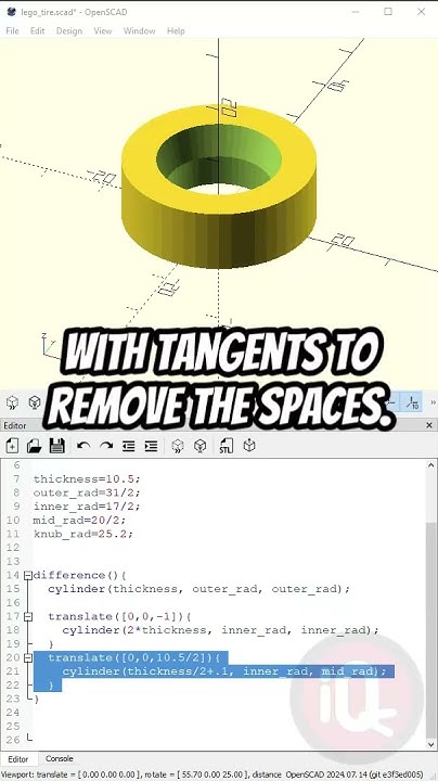 OpenScad: Make a Lego Tire #3dprinting #openscad #openscadtutorial - YouTube