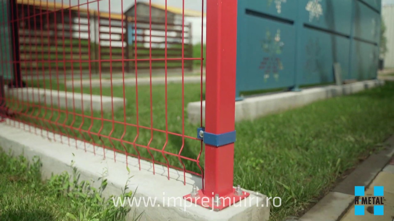 Stalpi gard cu prindere pe beton - YouTube