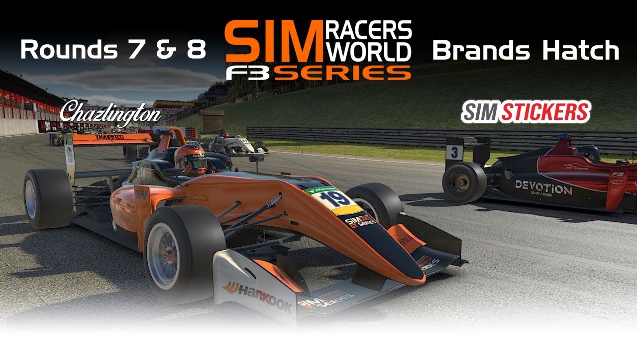 Sim Stickers Simracersworld Formula 3 Series - Rounds 7 & 8 - Brands ...