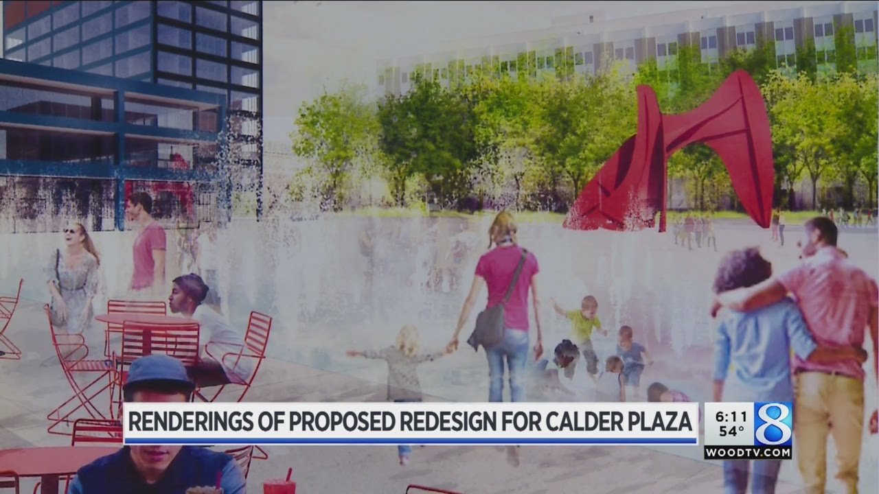 Renderings of proposed redesign for Calder Plaza - YouTube