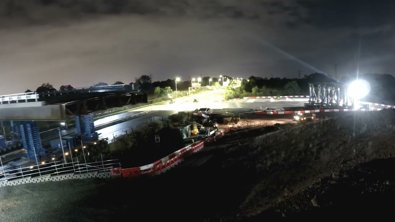 Footage shows giant bridges being installed for new junction at M42 ...