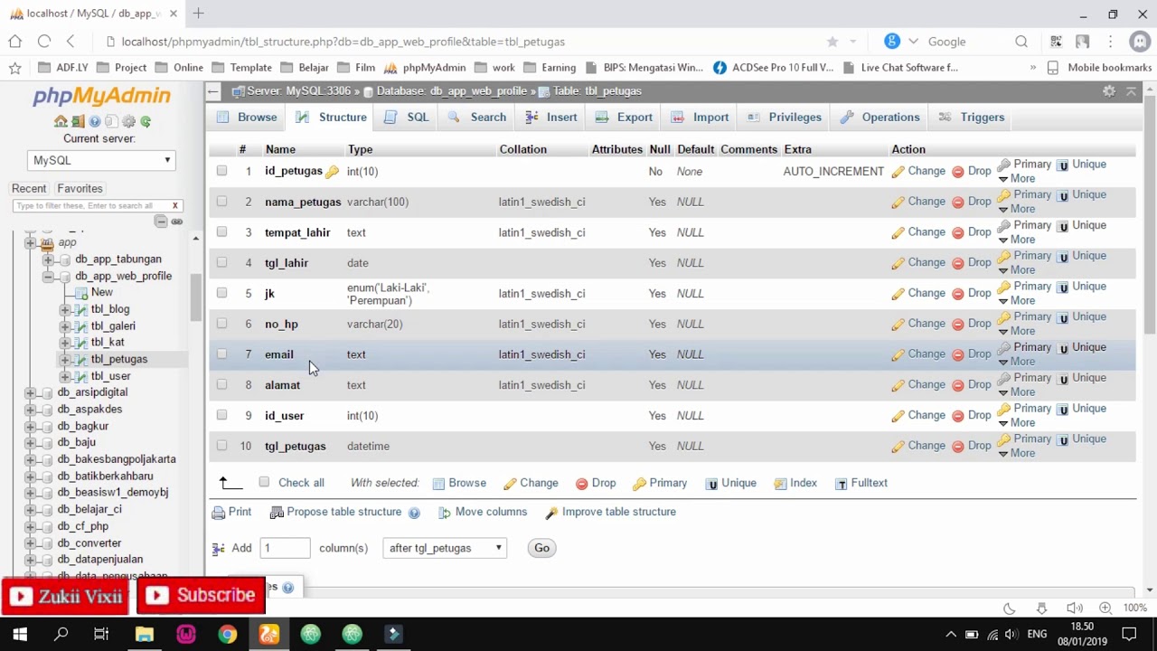 Cara Membuat Aplikasi Website Company Profile #1 Membuat Database ...