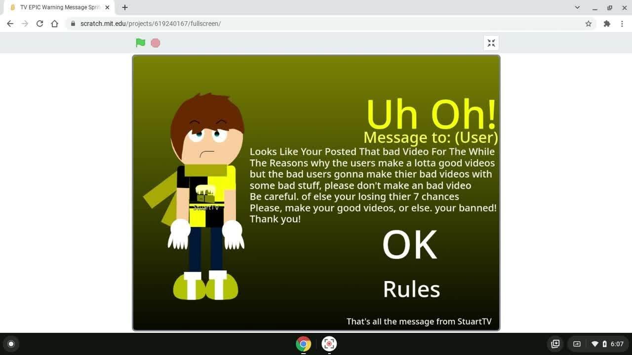 TV EPIC Warning Message Sprite Pictures Belongs Two - YouTube