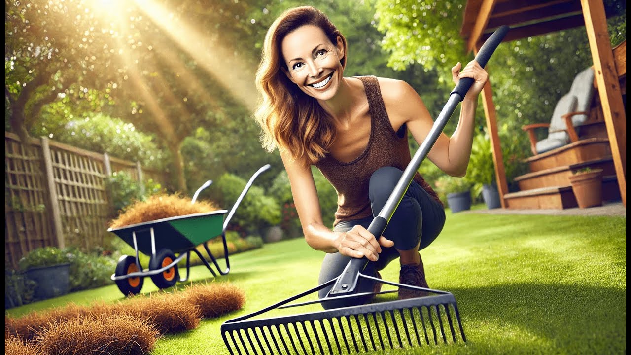 🌿 Colwelt Thatch Rake -24 Steel Tines, Dethatching Rake | Best Thatcher ...