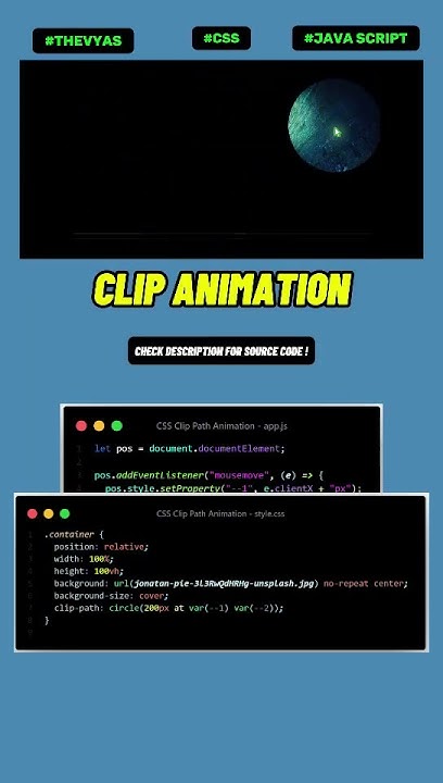 CLIP ANIMATION using html css Javascript #coding #programming - YouTube CLIP ANIMATION using html css Javascript #coding #programming - YouTube