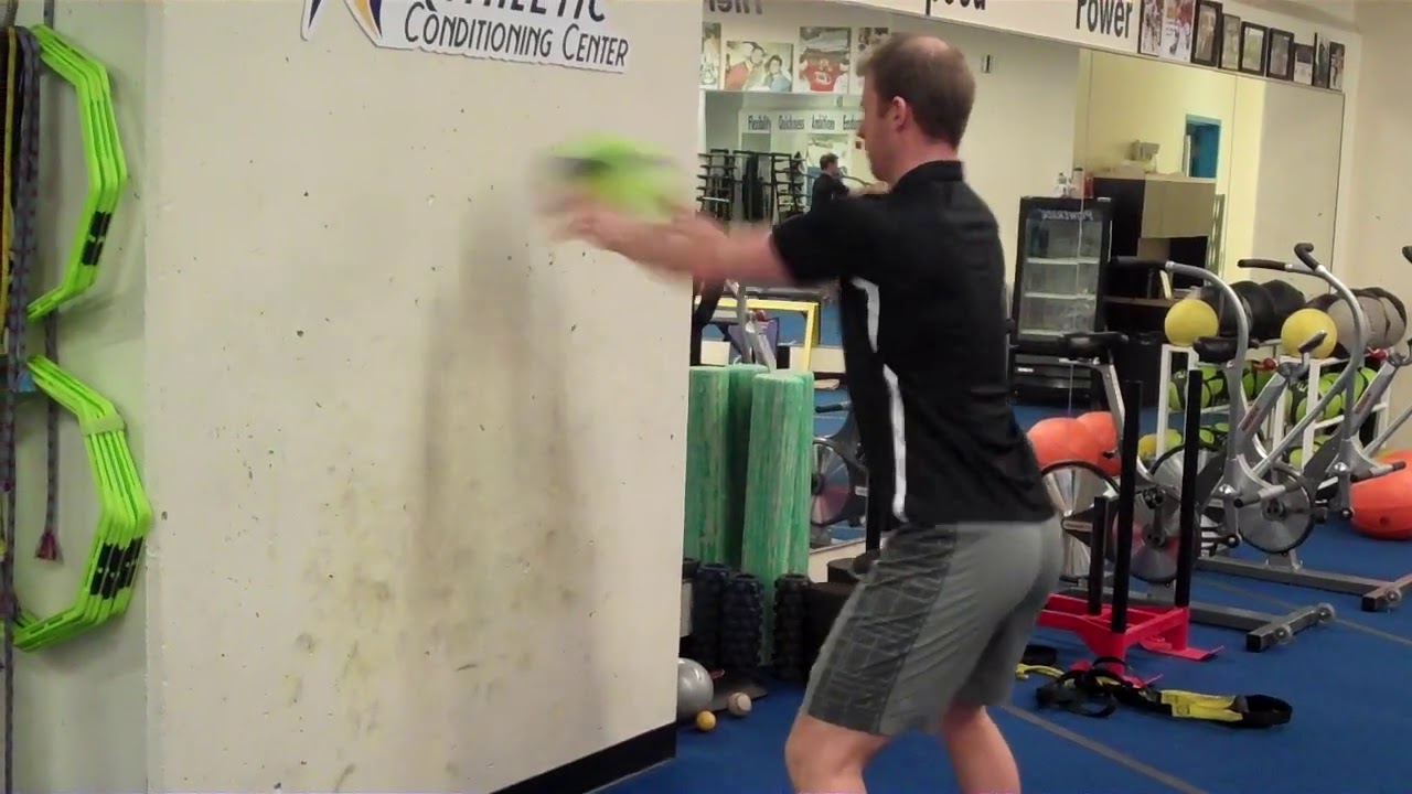 Medball Wall Chest Throw - YouTube