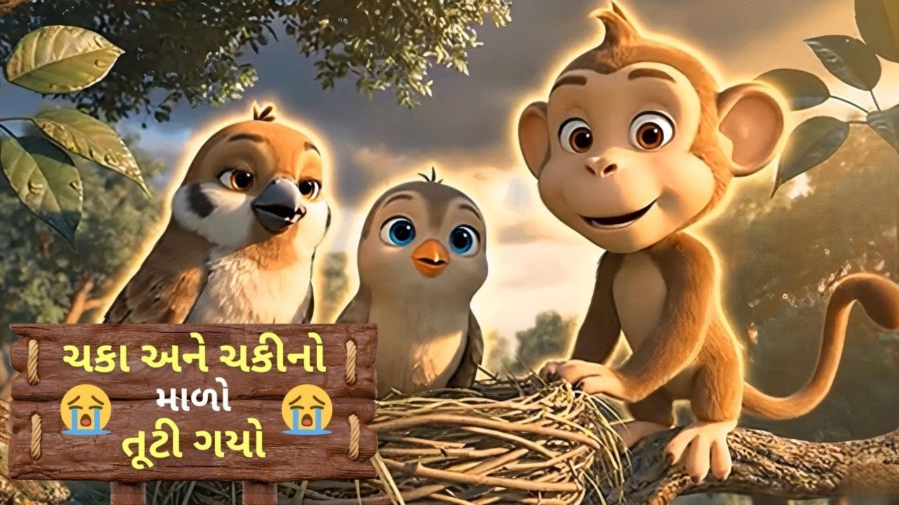 ચકો ચકી અને જગુ વાંદરો | Chako Ane Chaki | Gujarati Bal Varta | The ...