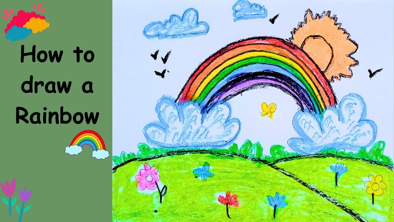 How to draw a Rainbow for kids | easy tutorial | - YouTube