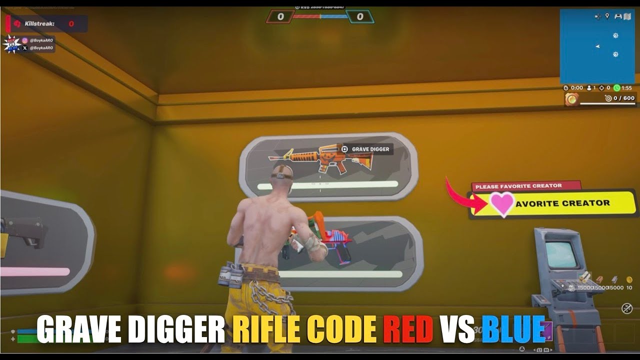 CRAZY RED VS BLUE MAP FORTNITE - FIND GRAVE DIGGER RIFLE CODE LOCATIONS ...