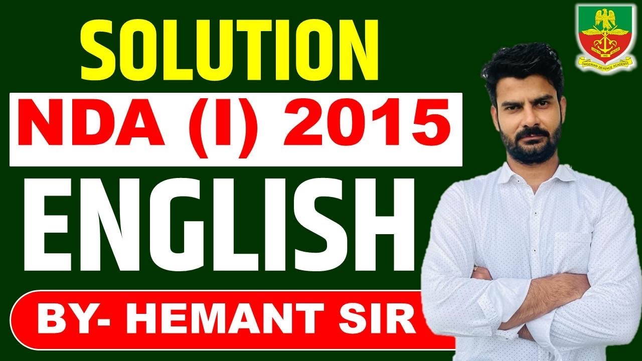 NDA Exam English question paper solved 2015 in hindi | nda english ...
