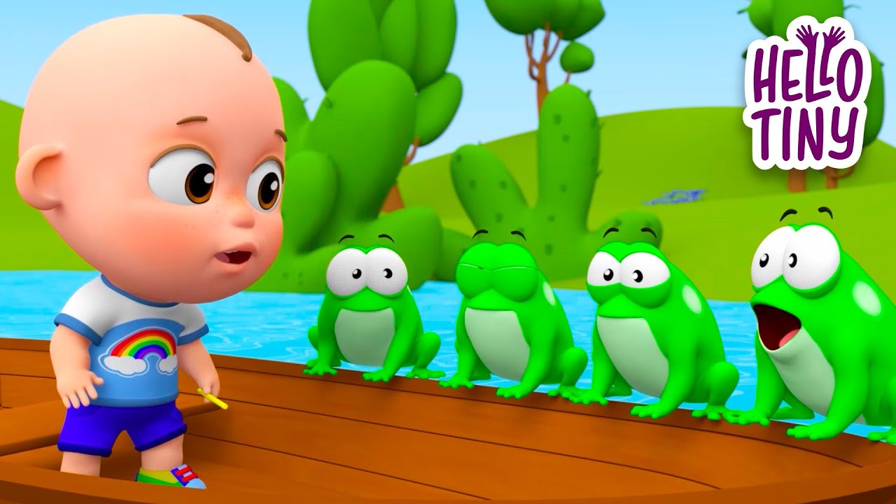Five Little Speckled Frogs! | Animal Song | Hello Tiny Nursery Rhymes ...