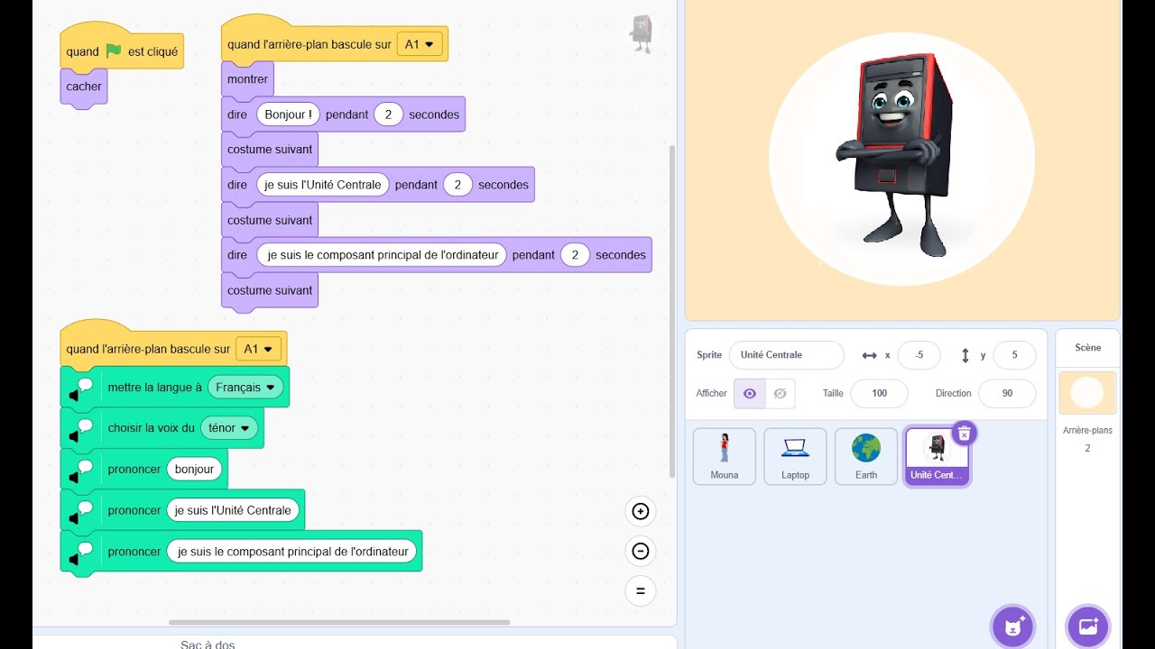 Scratch Imagine, Programme, Partage Projet5 missions 1 et2 - YouTube
