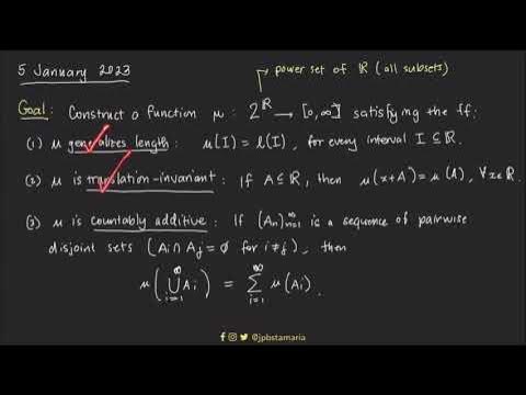 Math 40063 | Measures, Sigma Algebra and Borel Sets | 5 January 2023 ...