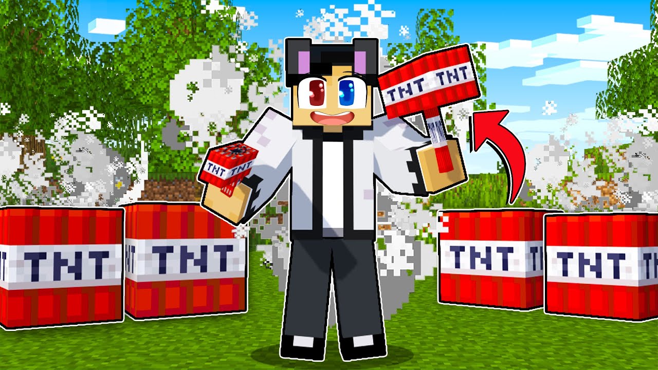 Minecraft But Raizu Can Craft OP TNT Items! - YouTube