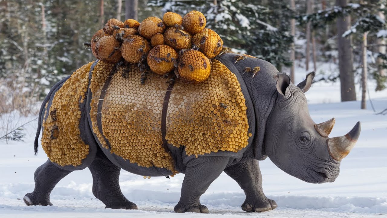 A rhino injured with both barnacles and honeycomb parasite rescued by ...