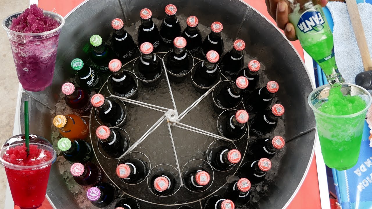 How to make slushy frozen Coca Cola Fanta whole machine process ...