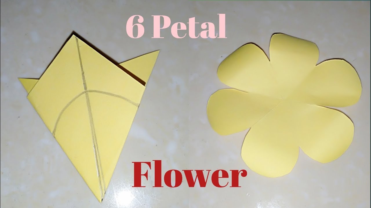 How To Make Paper Flower Very Easy | 6 Petal Paper Flower Making Idea ...