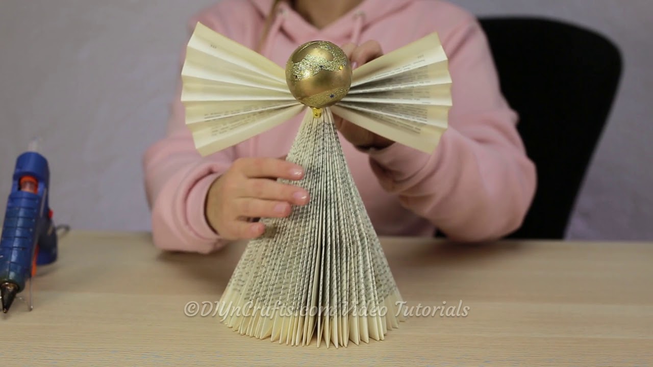 How to Turn an Old Book Into a Beautiful Christmas Angel - YouTube