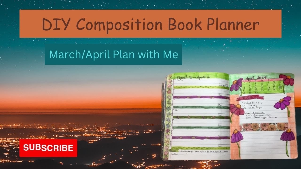 DIY Composition Book Planner - March Plan with Me - Week 3 - 4! - YouTube