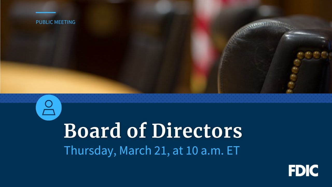 FDIC Board of Directors Meeting (March 21, 2024) - YouTube