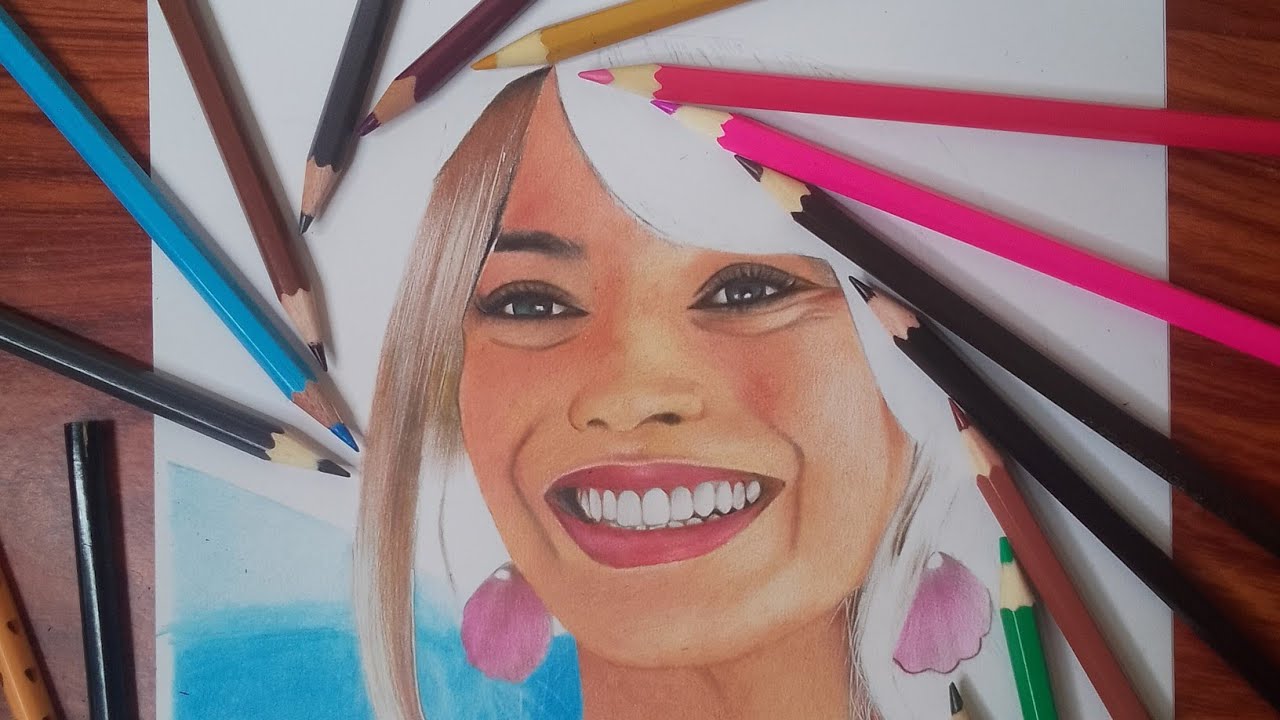 Barbie Movie Portrait Drawing – Margot Robbie Timelapse Art - YouTube